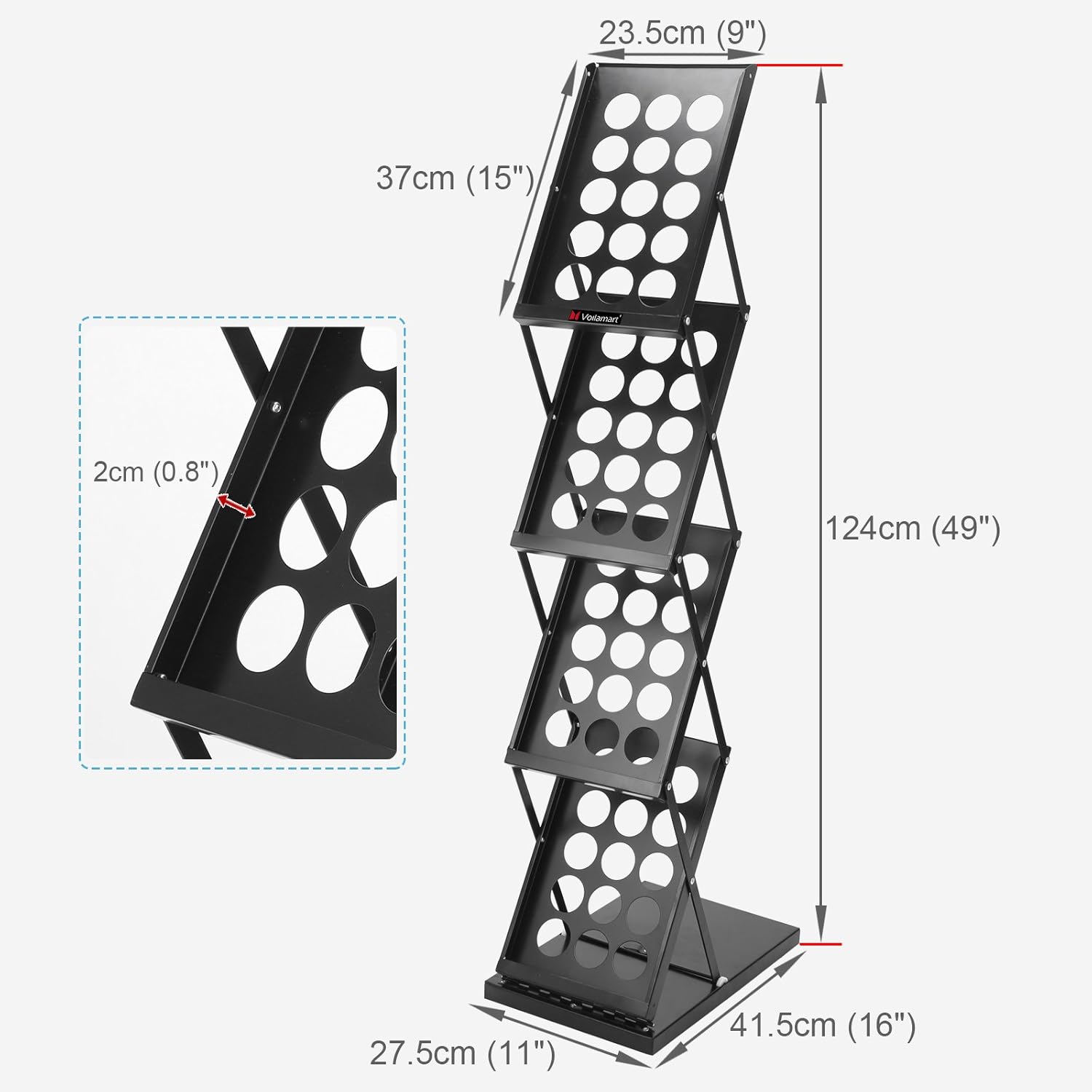 Voilamart A4 Folding Brochure Display Stand 4 Shelf Floorstanding ...