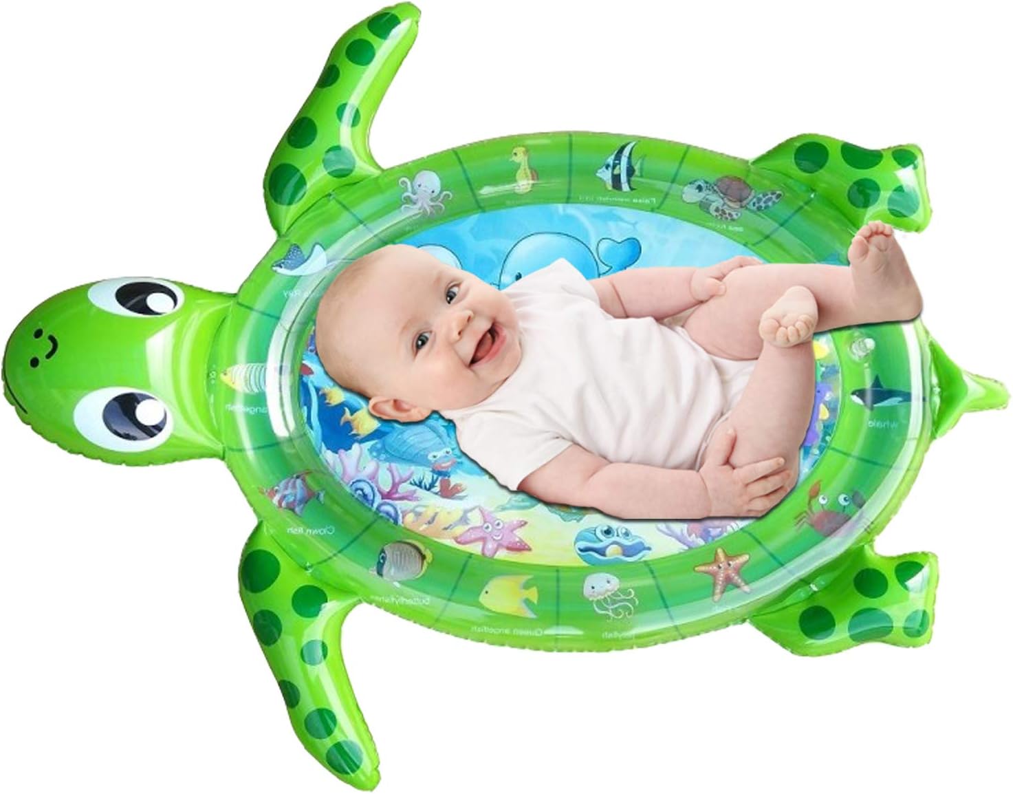 Chnaivy Tummy Time Baby Water Mat Turtle Shape Infants and Toddlers ...