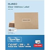 Amazon.com : INJINEO 1" x 2-5/8" Crystal Clear Address Labels, Shipping ...