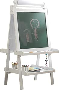 Amazon.com: KidKraft Deluxe Wooden Easel with Chalkboard and Dry Erase ...