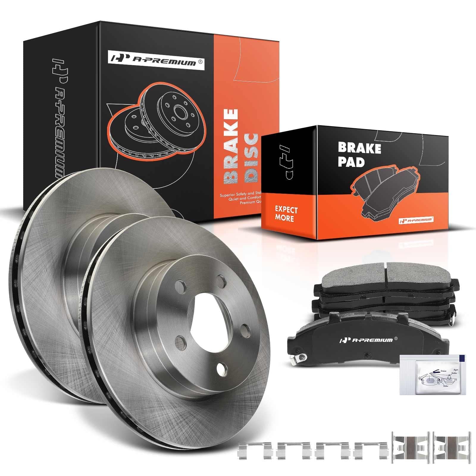 A-Premium 11.26 in (286mm) Front Vented Disc Brake Rotors + Ceramic ...