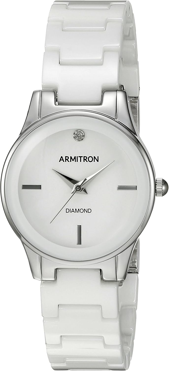 Armitron 75/de la mujer 5348wtsv diamond-accented Silver-tone y ...