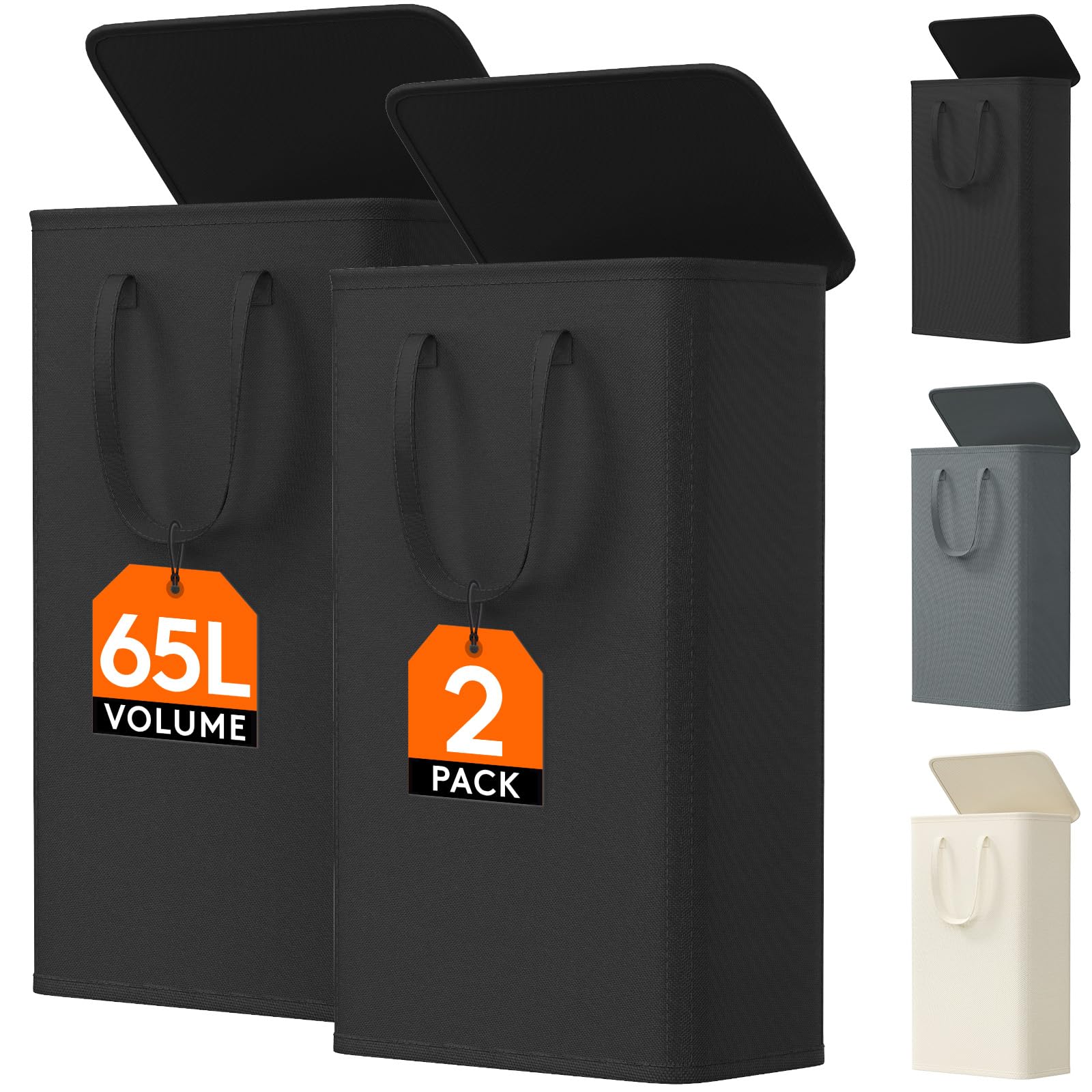 Lifewit 65L Slim Laundry Hamper, Small Laundry Basket with Lid, Dirty ...