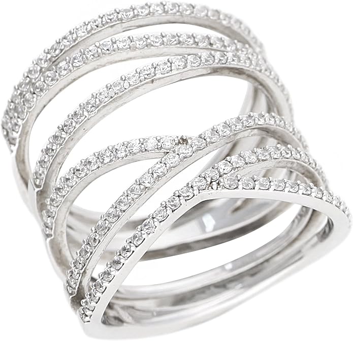 Esprit Damen-Ring 925 Sterling Silber Zirkonia brilliance glam weiß ...