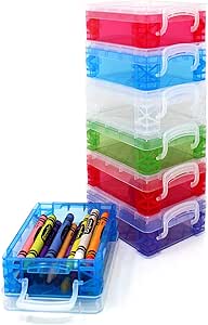 Amazon.com: Storage Box, School Supplies Super StackerCrayon Box, Clear ...
