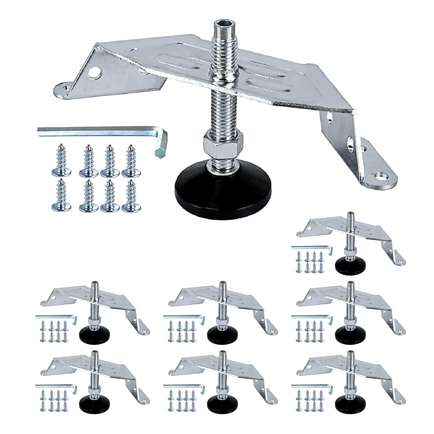 POWERTEC Corner Leveling Feet 8PK, Heavy Duty Adjustable Furniture Feet ...