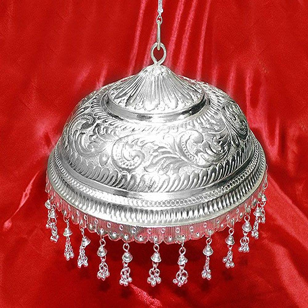 Buy Vedic Vaani White Metal Deity Chattar | Chhattar | Chatra for God ...