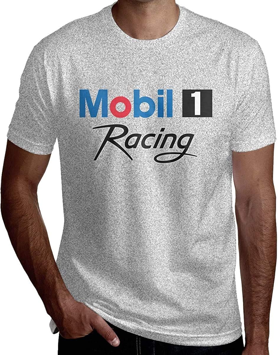 Men Mobil 1 Racing Combed Crew Neck Short-Sleeve T-Shirt Design Top ...