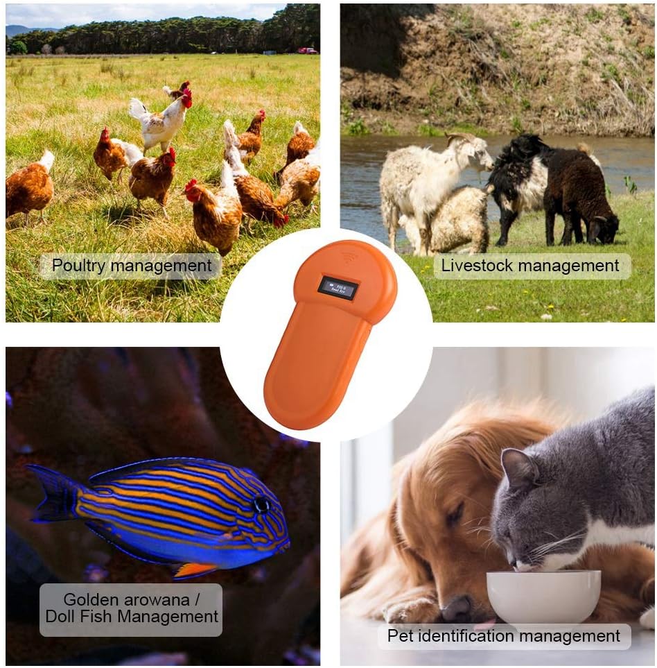 Animal ID Reader Pet Microchip Identification Scanner Handheld LCD ...