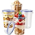 Amazon.com: 4 Pack Overnight Oats Containers with Lids, Oatmeal Container, 16oz Leak Proof Oats ...