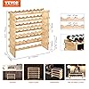 VEVOR 48 Bottle Stackable Modular Wine Rack, 6-Tier Solid Bamboo Wood ...