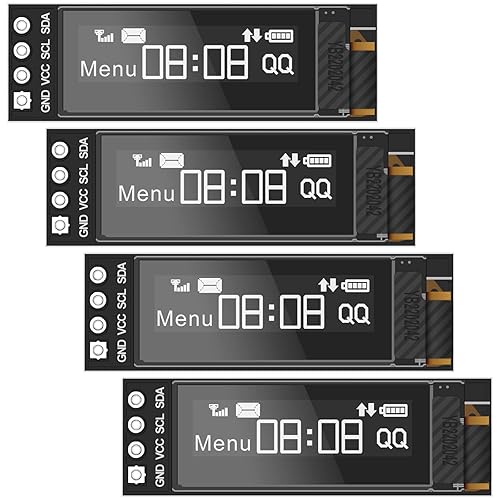 MakerFocus 4pcs I2C OLED Display Module 0.91 Inch I2C SSD1306 OLED ...