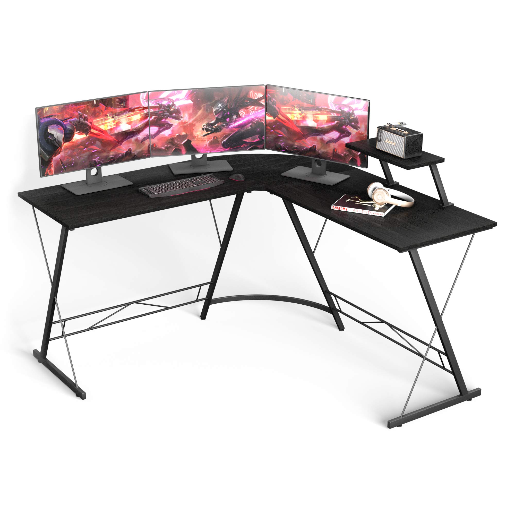 Casaottima L Shaped Desk, 58" Gaming Desk, Computer Desk, L Desk, Home ...