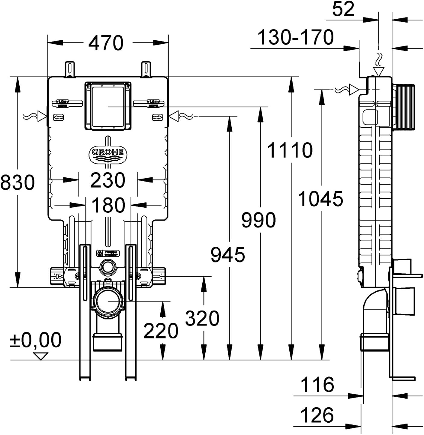 GROHE 38642001 GD2 Air Uniset Rail Valve – BigaMart