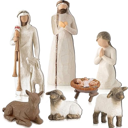 Freestanding Nativity Scene 11-Piece Colorful Nativity Christmas Set ...