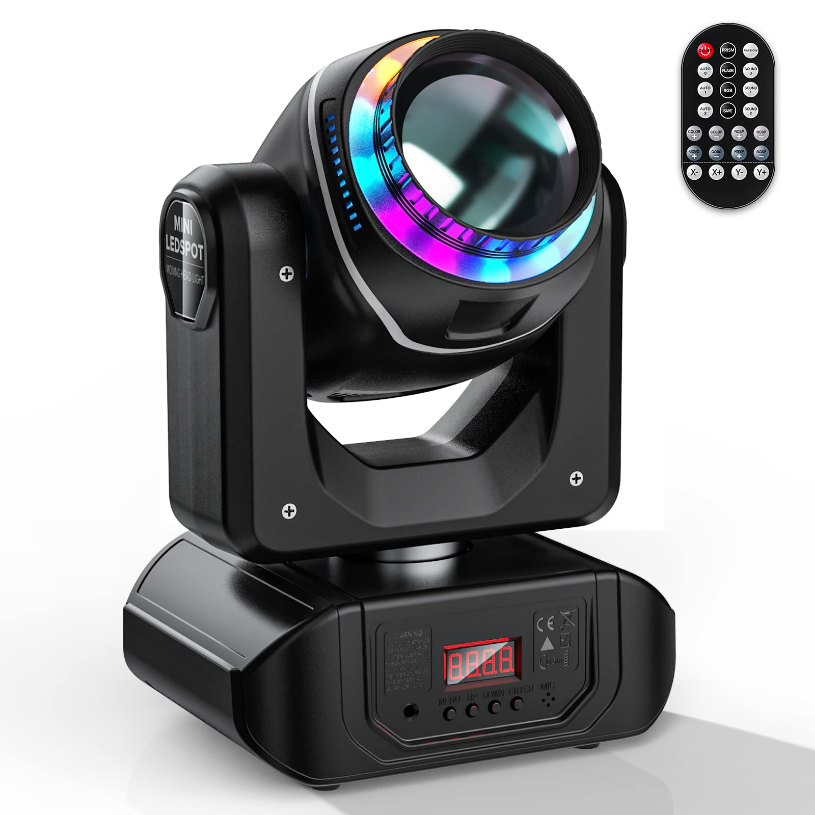 U`King 80W LED Moving Head Light Rotating 18-Facet Prism DJ Lighting ...