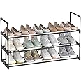 Amazon.com: SONGMICS Shoe Rack, 3-Tier Shoe Storage Organizer, Metal ...