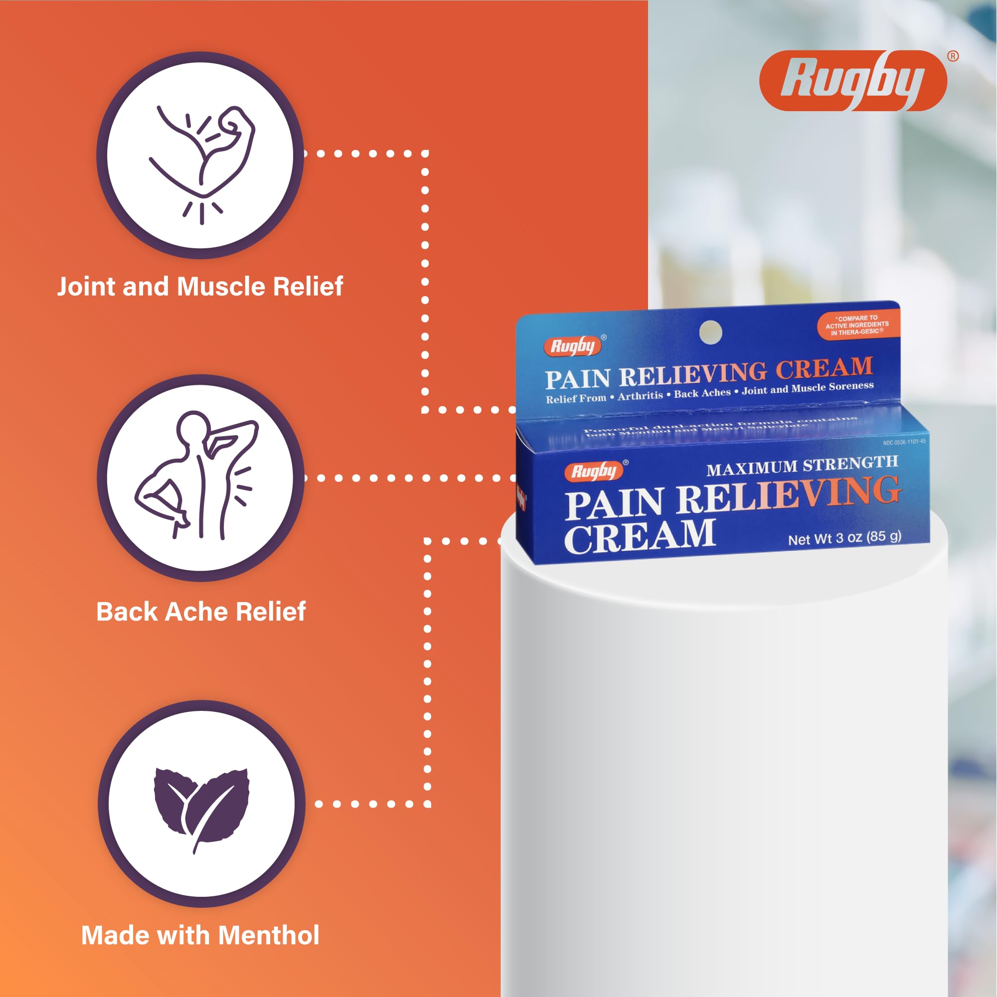 Mua Rugby Maximum Strength Pain Relieving Cream - Made with Menthol and ...