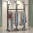Amazon.com: WTPLWD Black Clothes Rack with 6 Straight Arms, Metal ...