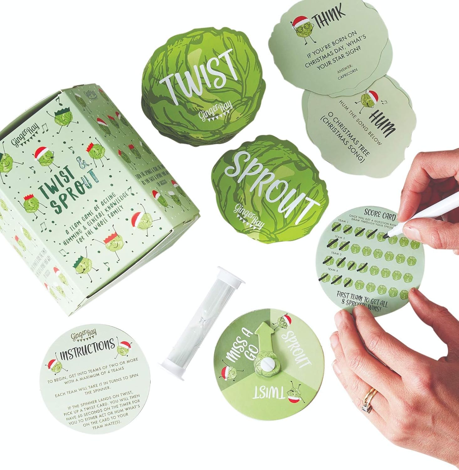 Ginger Ray Twist & Sprout Christmas Fun Family Board Party Game 2 ...