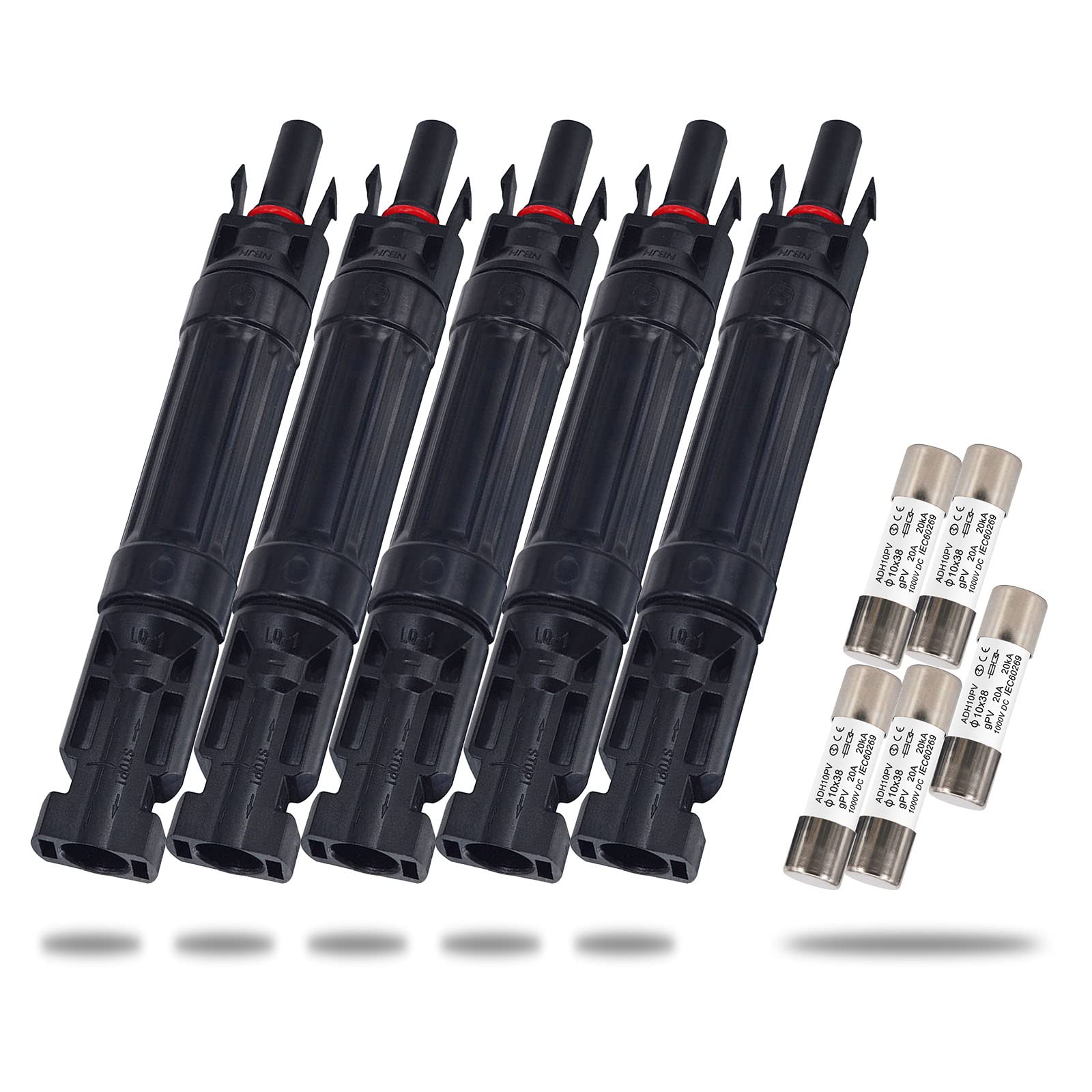 Leehitech 15A Solar Fuse Holder Inline with Male and Female Connector ...