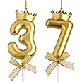 Amazon.com: VSHILI 37th 73rd Birthday Candles, Gold 73 37 Year Old ...