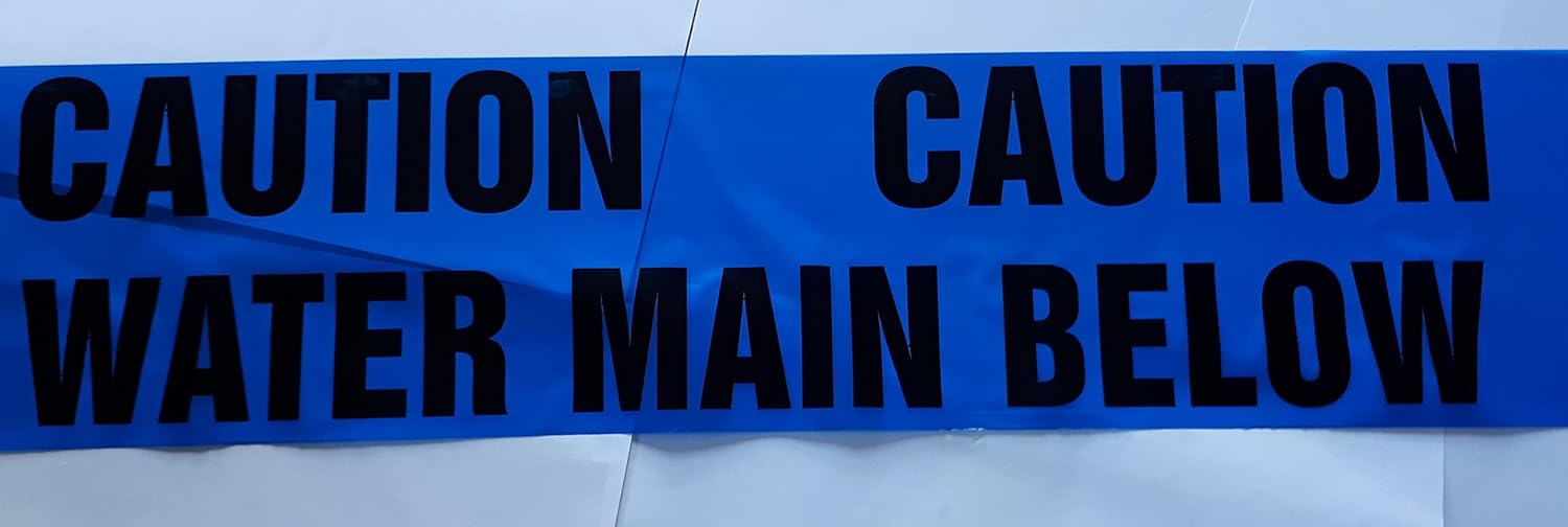 Caution Water Main Below Warning Tape – 25 Metre Custom Cut Length ...