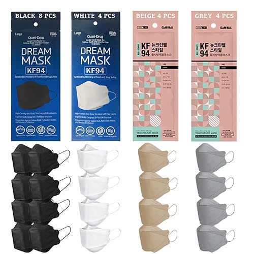 Yolo Studio Unisex Adult Kids Disposable 3D KF94 Face Mask 4-Layer ...