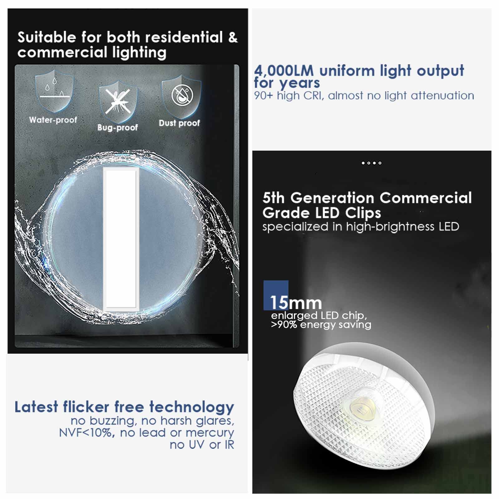 Mua BRILLIRARE 2 Pack LED Flat Panel Light 1x4FT, 40W 4000LM Recessed ...