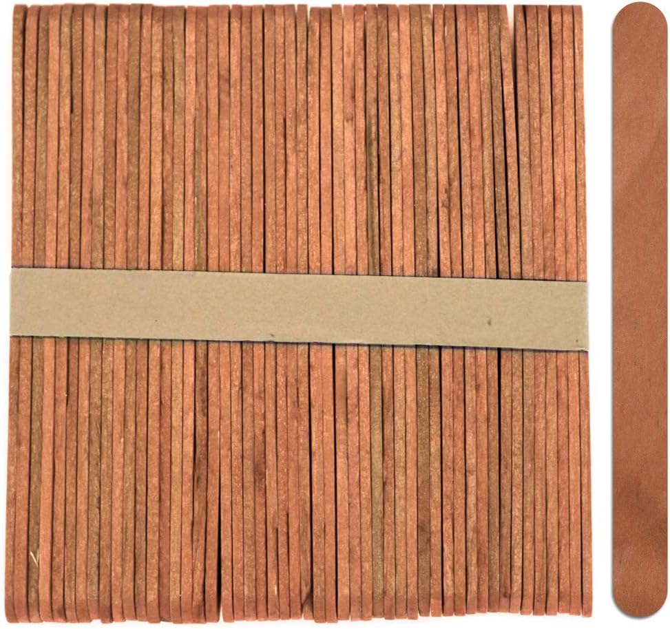 Amazon.com: 200 Standard Craft Wood Popsicle Sticks 4.5 Inch -Brown ...