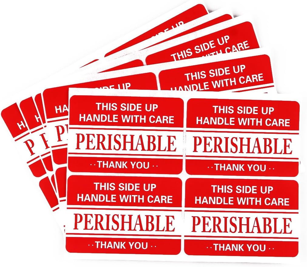 100 2×3 Fragile Handle with Care Perishable Shipping Labels Stickers ...