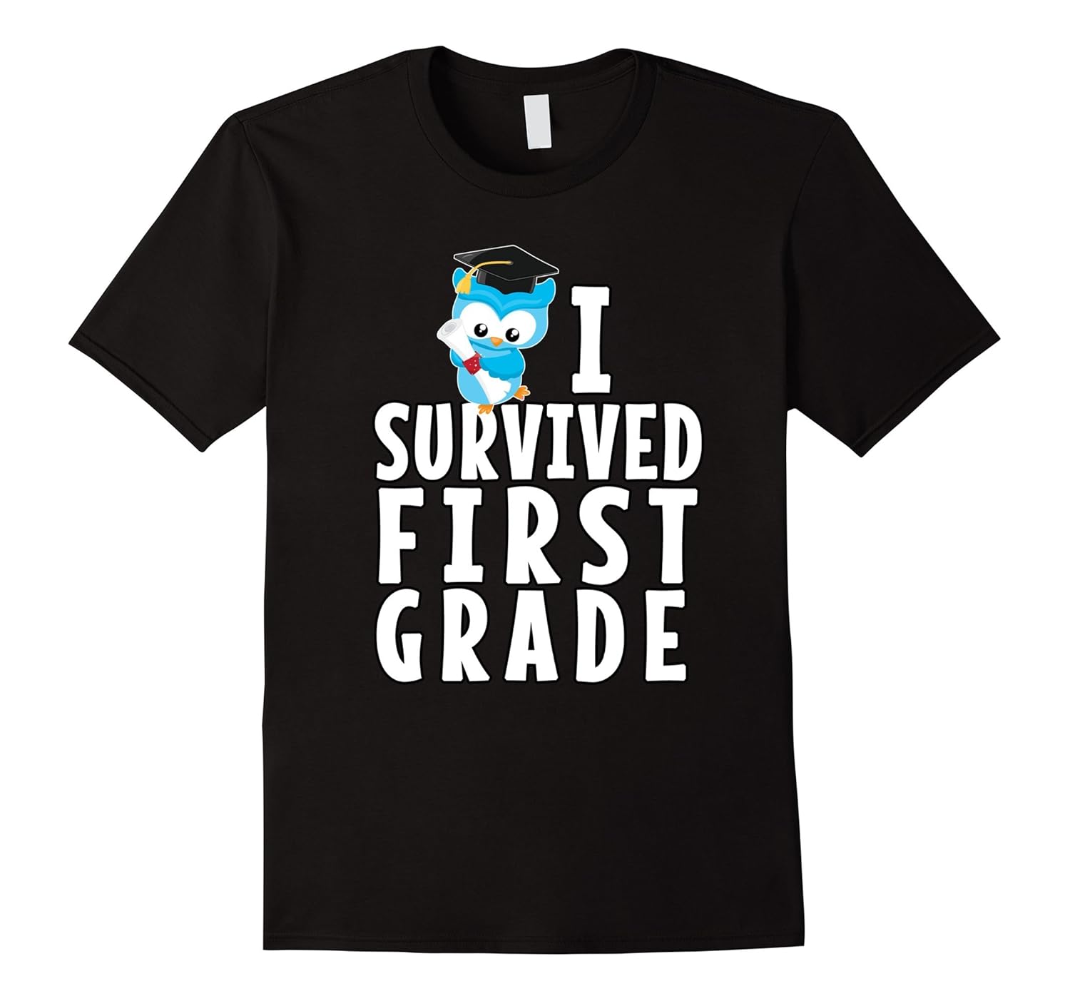 I Survived First Grade T-Shirt Graduation Kids Owl Grad Shir-TH – TEEHELEN