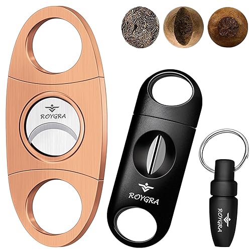 roygra Cigar Cutter Set (3 Pack), Cigar Accessories for Men - Stainless ...