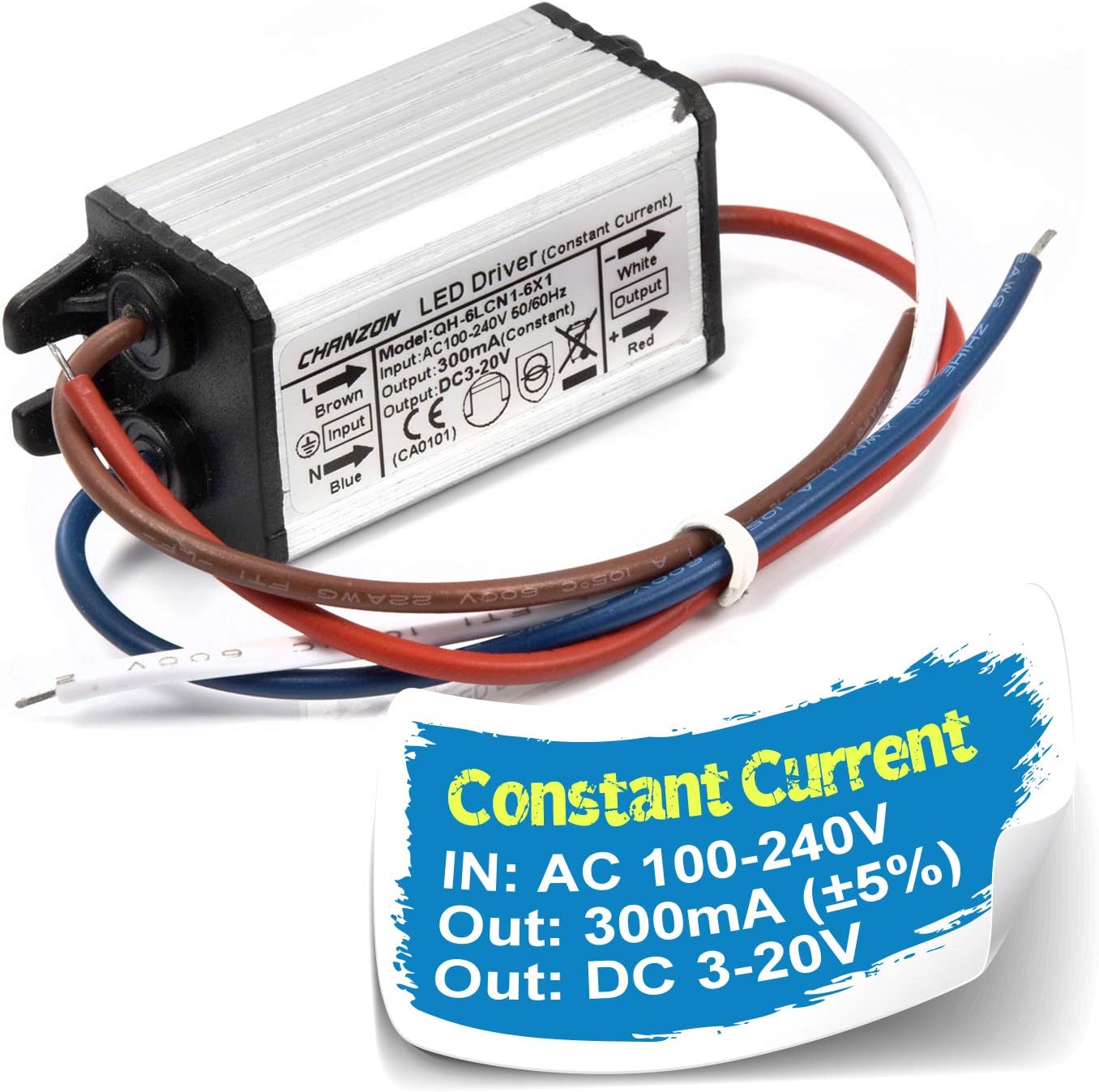 Chanzon LED Driver 300mA (Constant Current Output) 3V-20V (85-277V AC ...