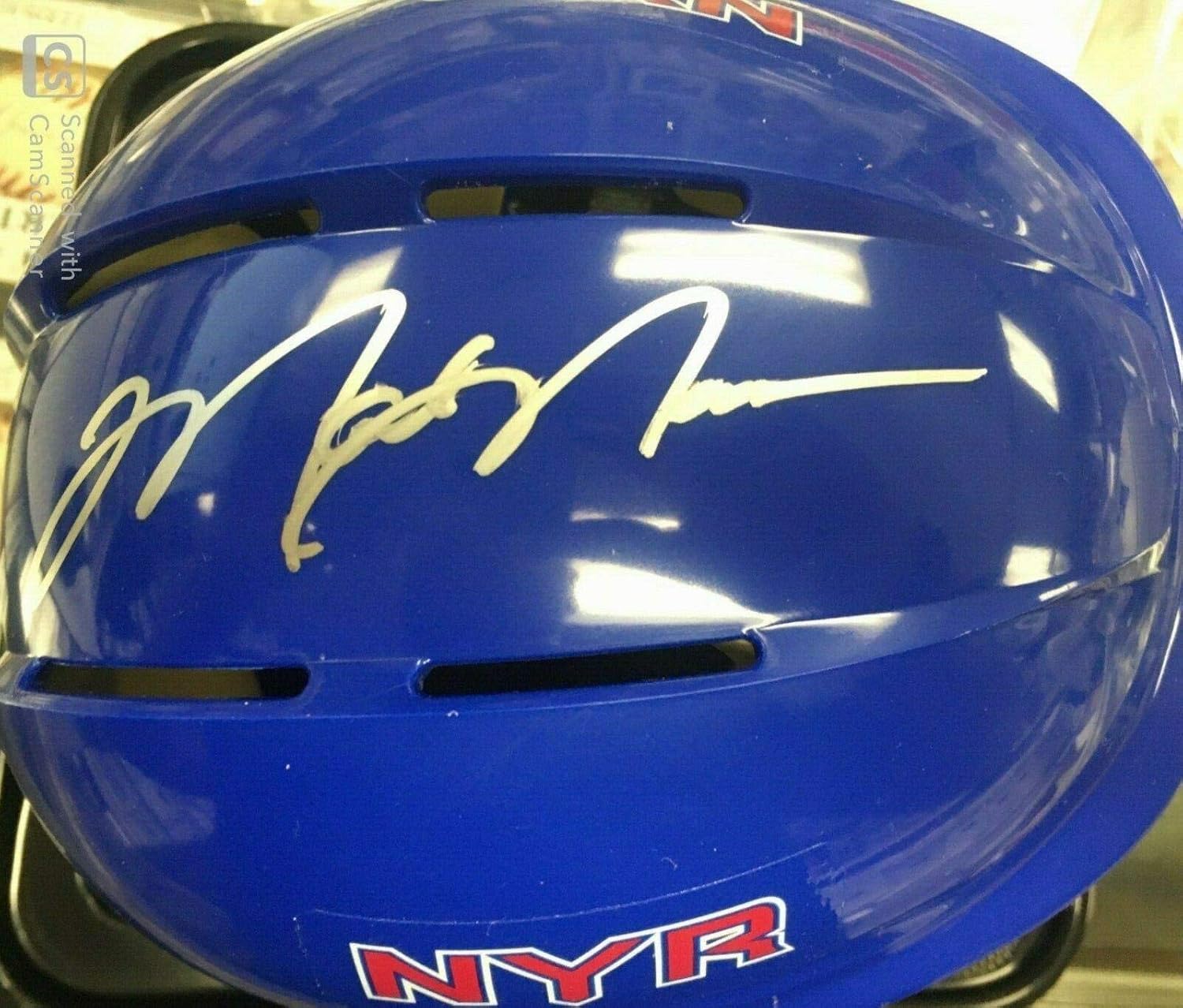 Amazon.com: Mark Messier Ny Rangers Signed Blue Mini Helmet Auto ...
