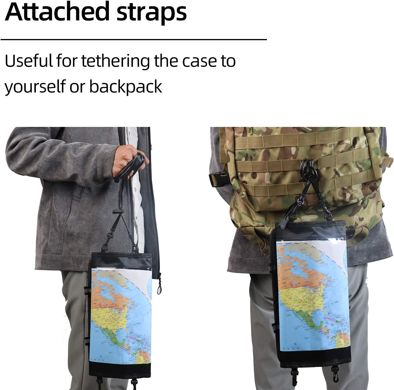 Kosibate Map Case, Waterproof Military Hiking Map Pouch Holder with ...