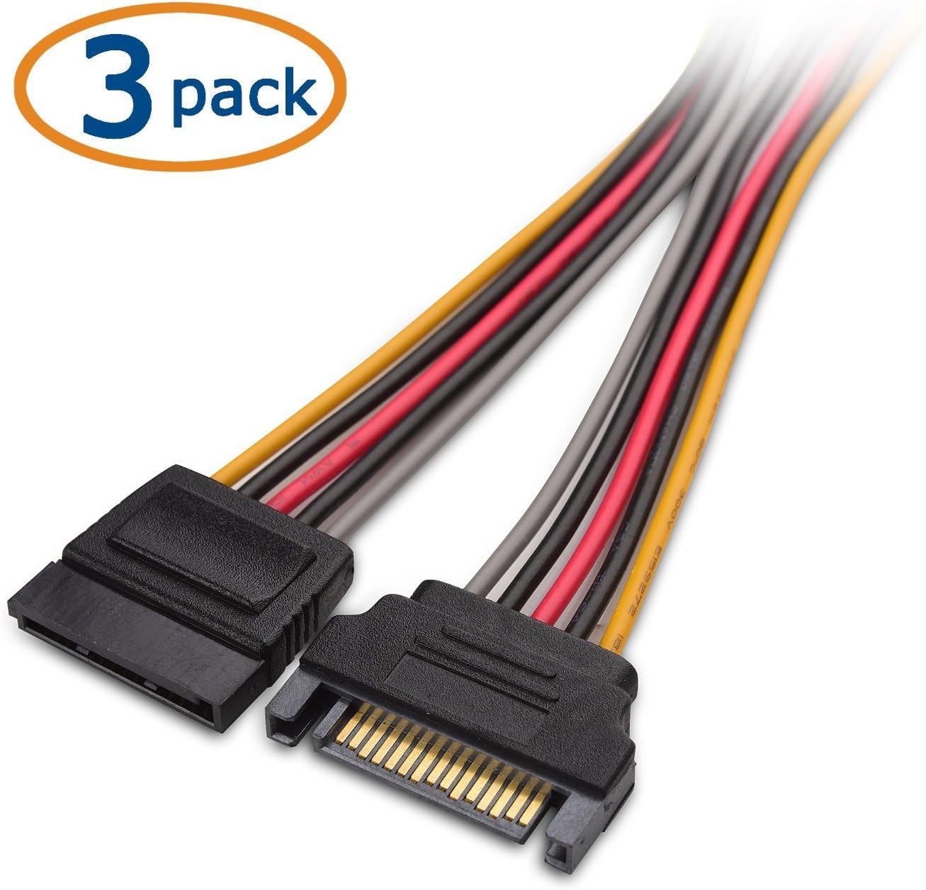 Cable Matters 3-Pack 15 Pin SATA Power Extension Cable: Amazon.co.uk: Electronics