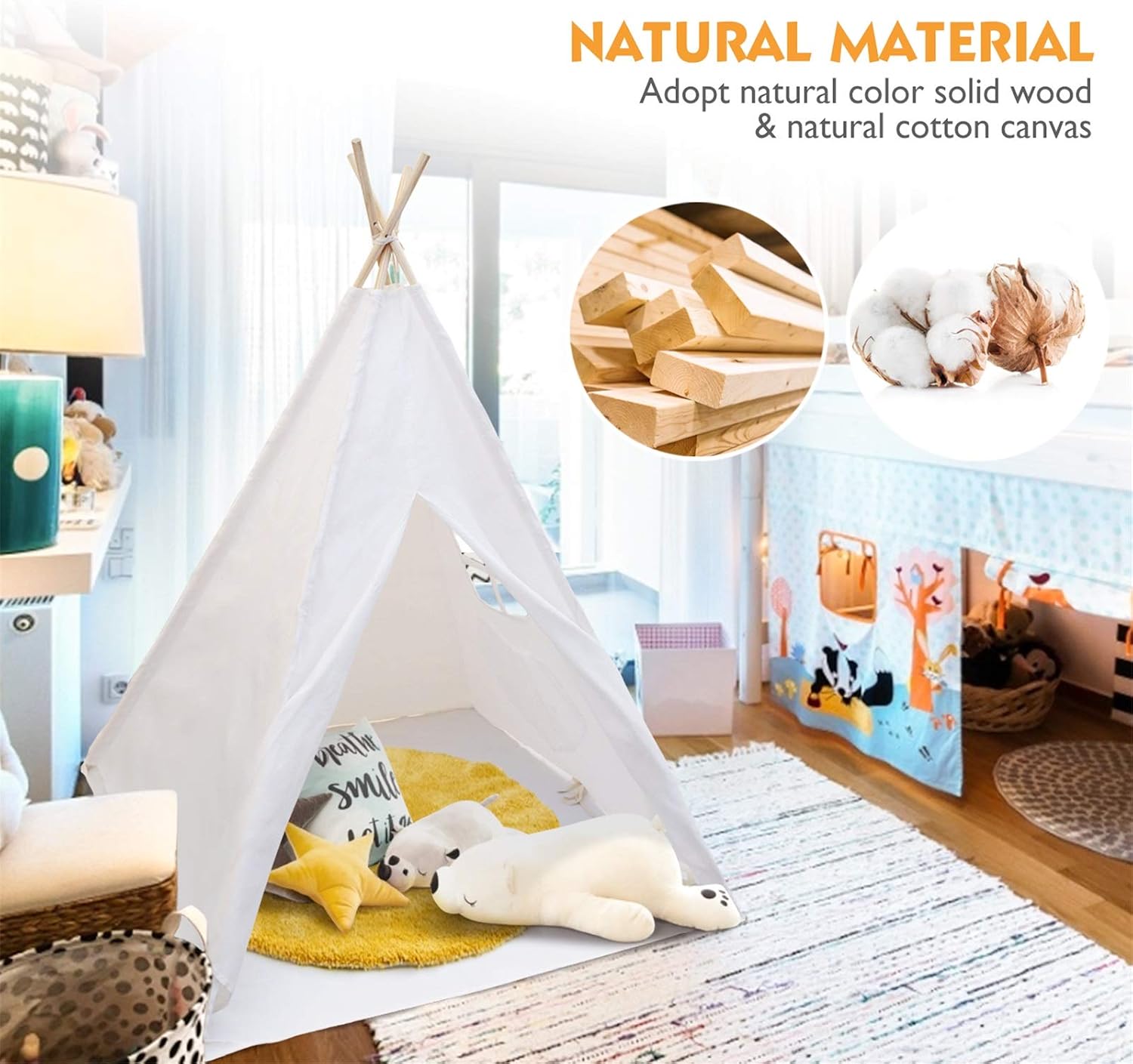 Peradix Kids Teepee Tent- Foldable & Portable Wigwam Tipi Play Tent ...