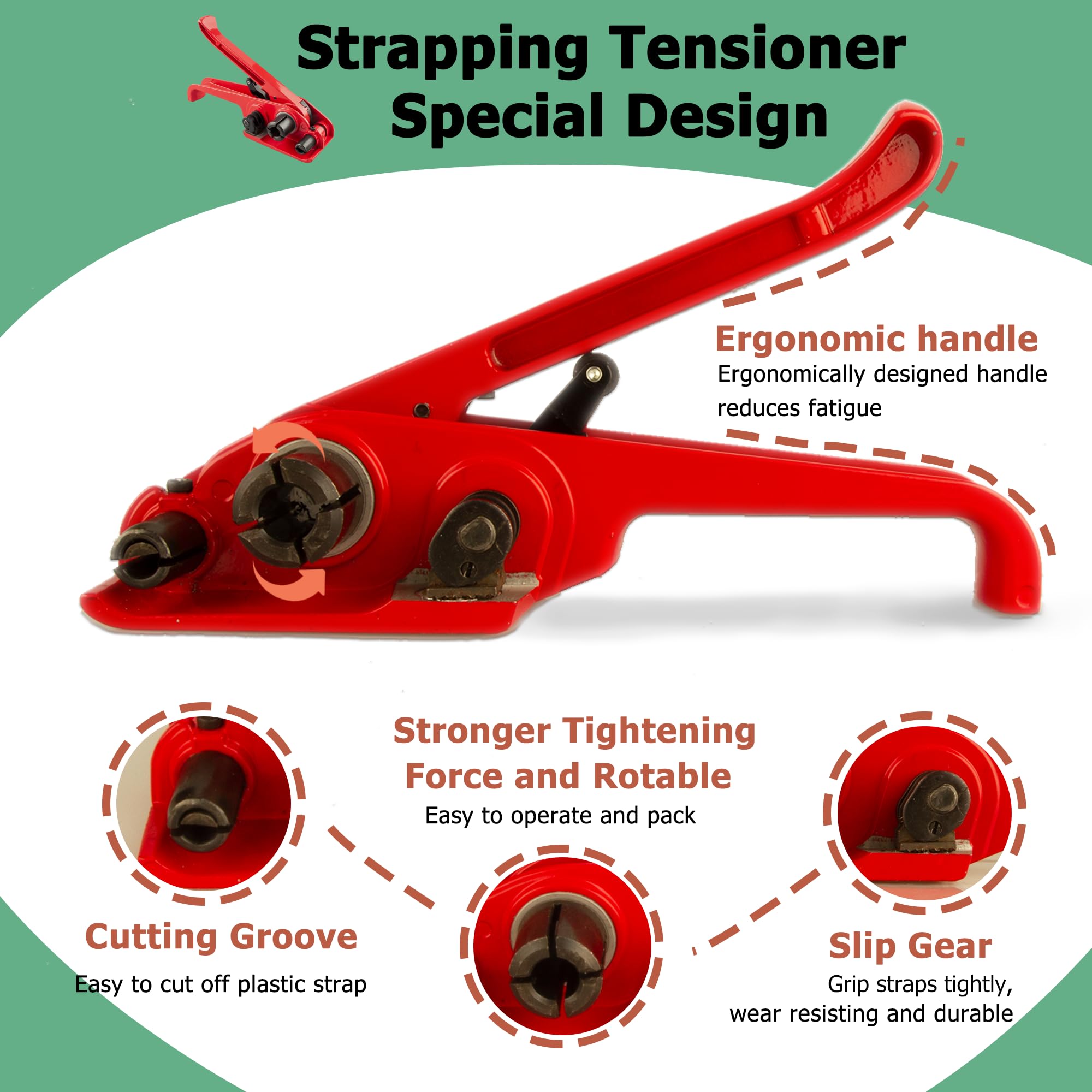 Mua Auxdee Pallet Packaging Banding Strapping Kit with Heavy Duty Strapping Tensioner Tool ...