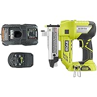 Ryobi One+ Plus 18 Volt Air Strike 23 Gauge 1-3/8in Cordless Headless Pin Nailer P318, Battery ...