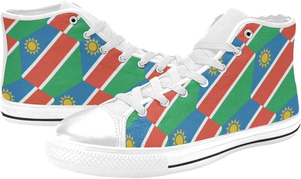 Amazon.com | Namibia Flag Mens High Top Canvas Sneakers Classic Canvas ...
