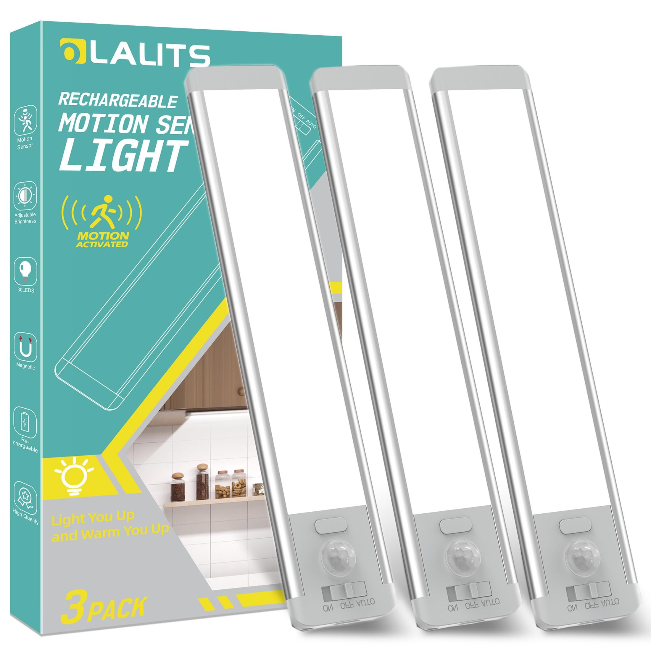 Under Counter Lights for Kitchen: 30-LED Under Cabinet Lights, 1000mah ...