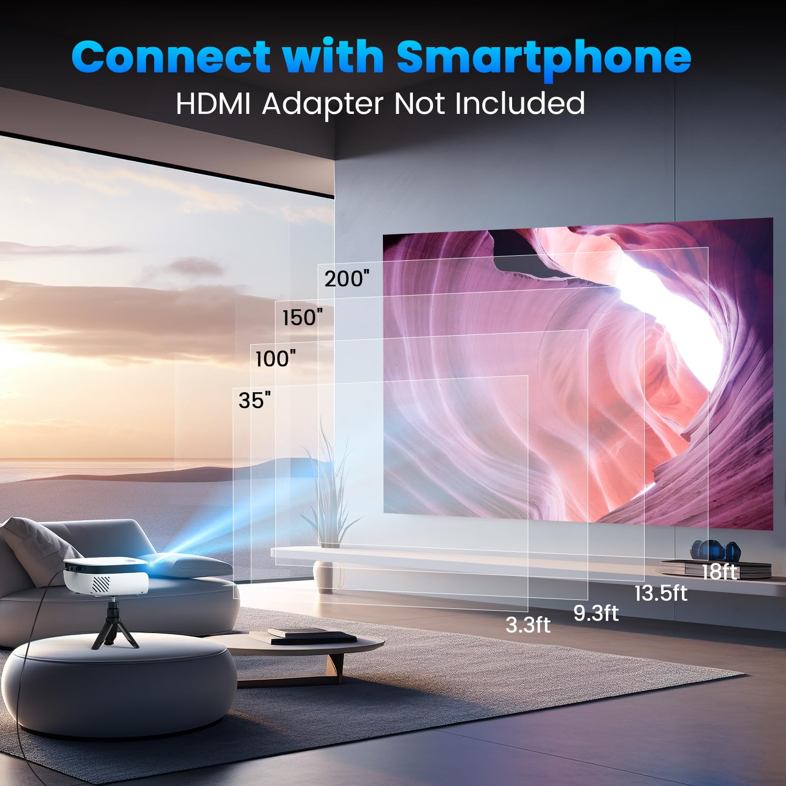 Outdoor Projector, Mini Projector for Home Theater, 1080P and 240 ...