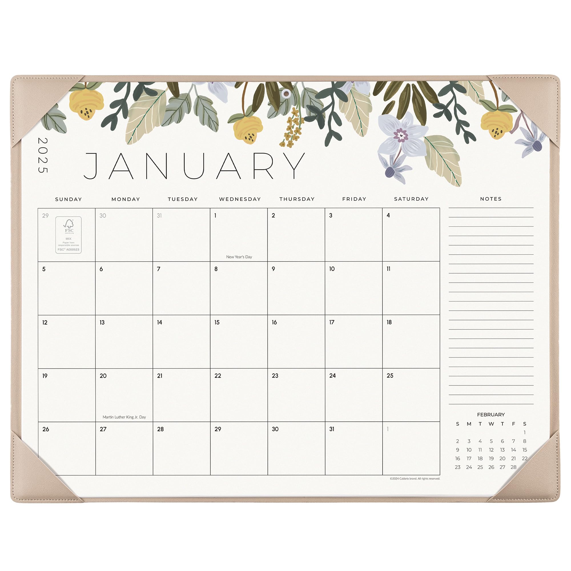 Desk Calendar 2025 with Desktop Mat, Cabbrix Large Desk Pad Calendar 22 ...