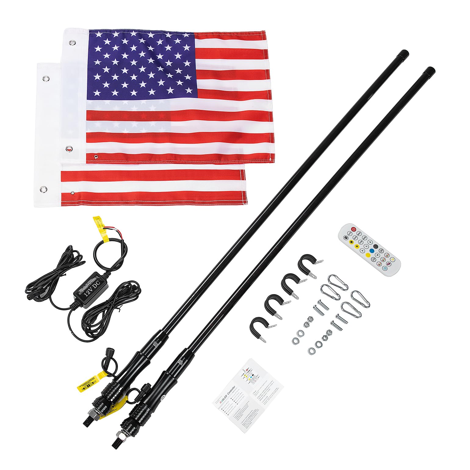 KEMIMOTO 2pc 2ft Whip Lights for Side by Side, LED Whip Lights for UTV ...