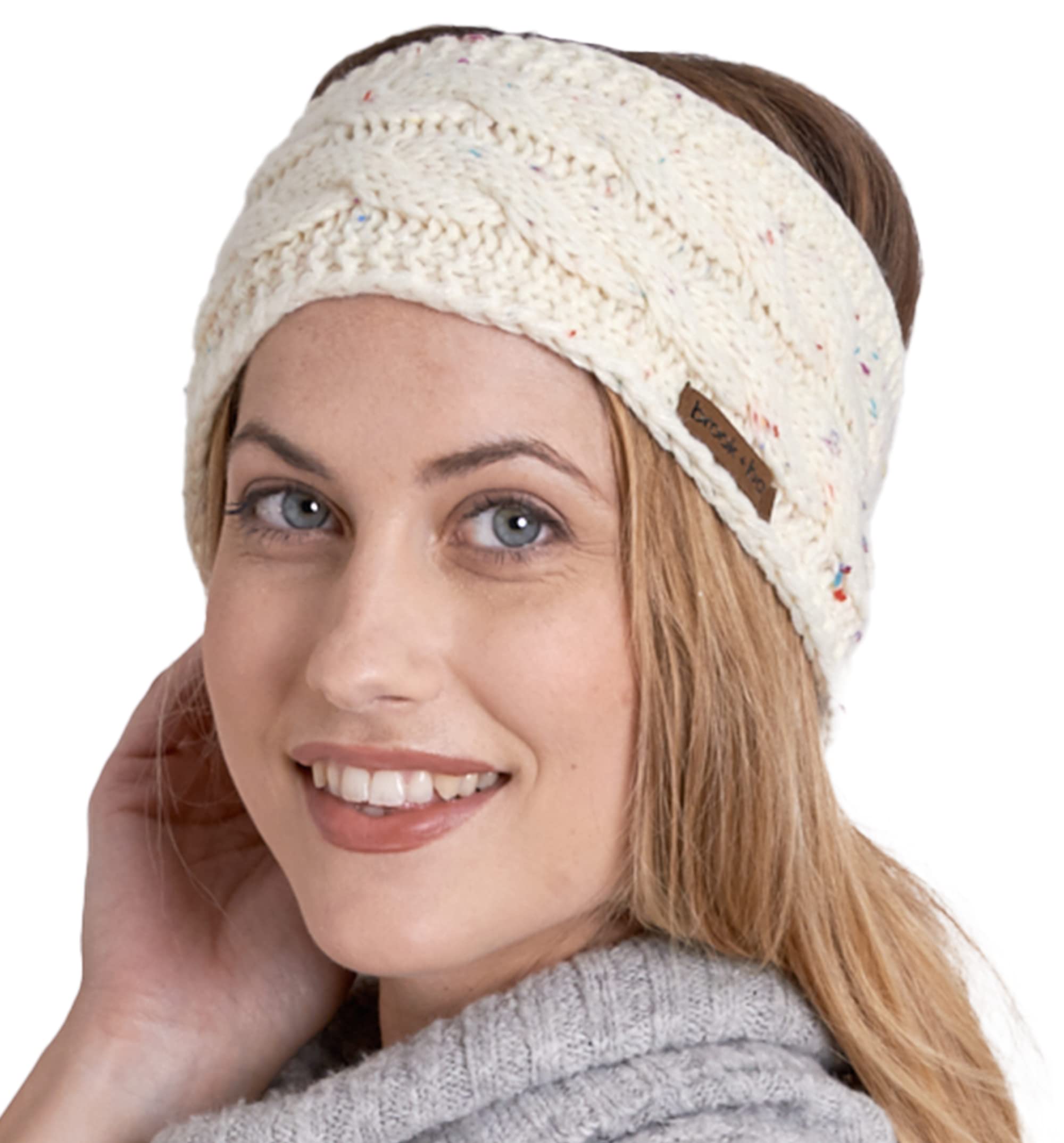 Brook + Bay Ear Warmer Headband - Oatmeal Confetti, Fleece Lined for ...