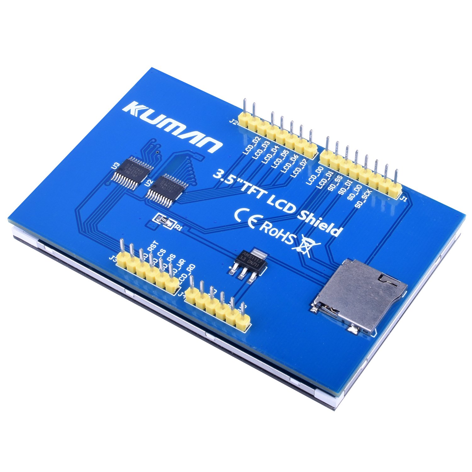 Kuman Arduino Uno R3 35 Inch Tft Touch Screen With Sd Card Socket W Tutorials In Cd For