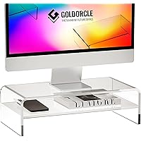 Amazon.com: GOLDORCLE 2-Tier Acrylic Monitor Stand Riser Clear Computer ...