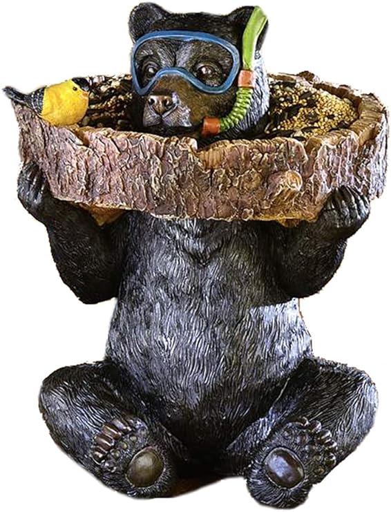 Amazon.com: Gift Craft Polystone Bear Bird Bath: Garden & Outdoor