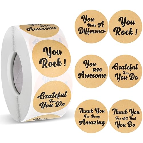 1000 Pcs Kudos Appreciation Stickers Retro You are Awesome Thank You ...